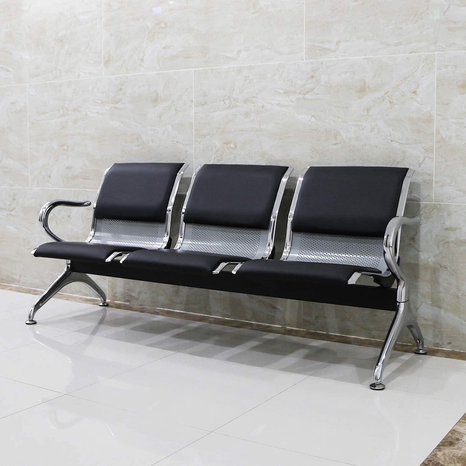 3-link padded office reception bench - Gucca